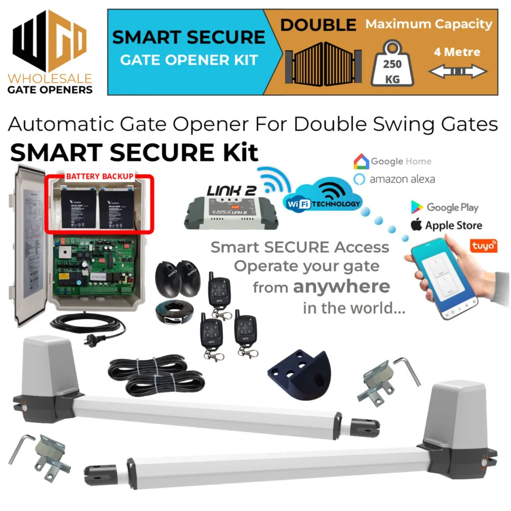 Double Swing Gate Automation Smart Secure Kit Electric Electric Gate Automation System - SWING ...